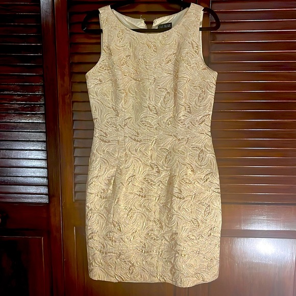 Eva Blue | Dresses | Eva Blue Gold Dress 8p | Poshmark